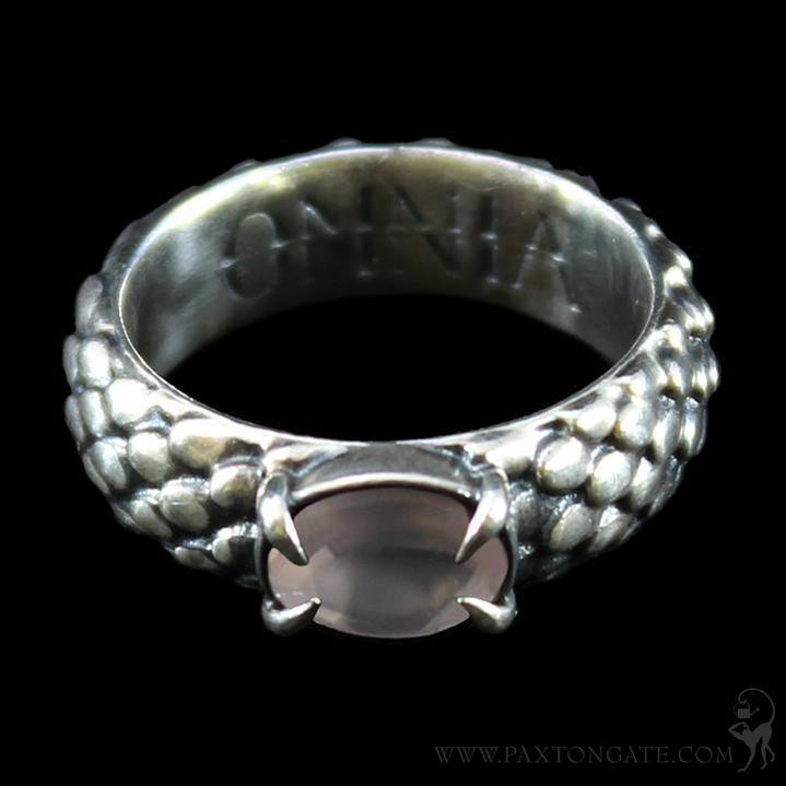Draco Ring Polished Silver with Rose Quartz – Paxton Gate